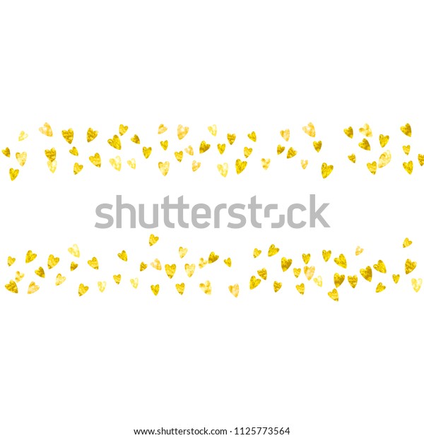 Heart Border Background Gold Glitter Valentines Stock Vector (Royalty ...