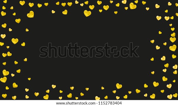 Heart Border Background Gold Glitter Valentines Stock Vector (Royalty ...