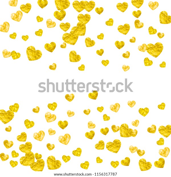 Heart Border Background Gold Glitter Valentines Stock Vector (Royalty ...