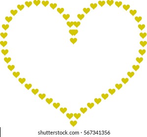 Heart Border Yellow Stock Vector (Royalty Free) 567341356