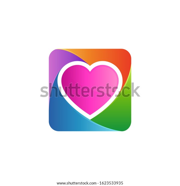 Heart Box Logo Design Love Giving Stock Vector (Royalty Free ...