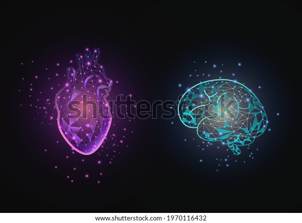 Heart Brain Futuristic Vector Heart Brain Stock Vector (Royalty Free ...
