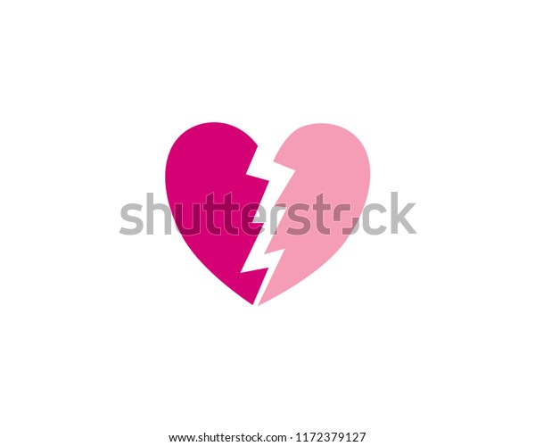 Heart Break Symbol Logo Vector Stock Vector (Royalty Free) 1172379127 ...