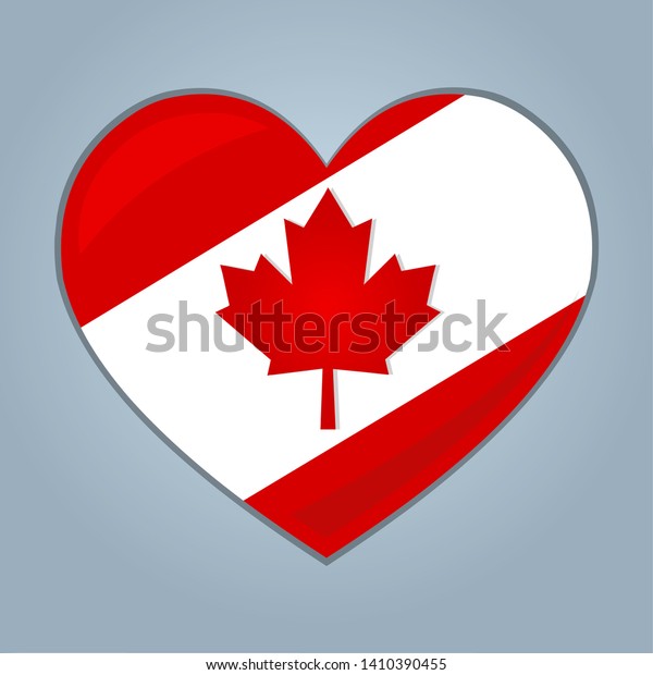 Heart Canadian Flag Isolated Vector Symbol Stock Vector (Royalty Free ...