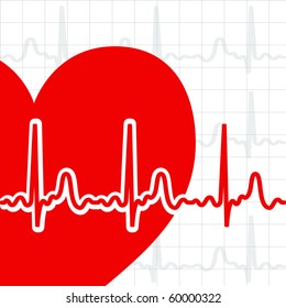 Heart Cardiogram Stock Vector (Royalty Free) 60000322 | Shutterstock
