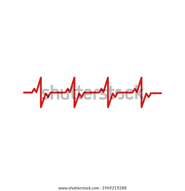 Heart Cardiogram Line Vector Illustration Color Stock Vector (Royalty ...