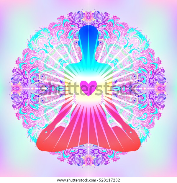Heart Chakra Concept Inner Love Light Stock Vector (Royalty Free ...
