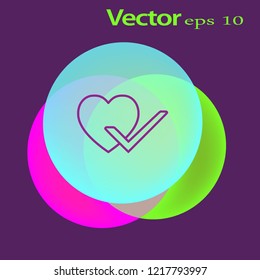 Heart Check Icon Flat Design Vector Stock Vector (Royalty Free ...