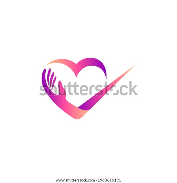 Heart Check Logo Design Template Ready Stock Vector (Royalty Free ...