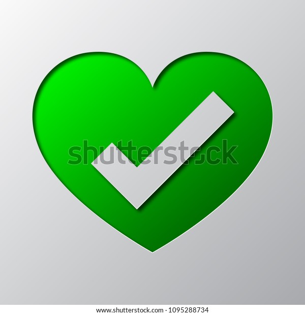 Heart Check Mark Cut Paper Vector Stock Vector (Royalty Free ...