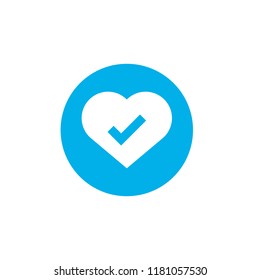 Heart Check Mark Icon Vector Illustration Stock Vector (Royalty Free ...