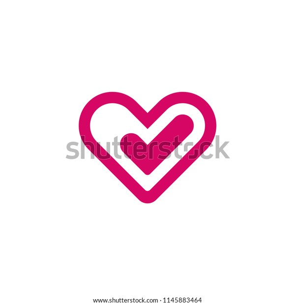 Heart Check Tick Symbol Vector Stock Vector (Royalty Free) 1145883464