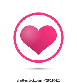 Heart Circle Logo Red Icon Vector Stock Vector (Royalty Free) 428110420 ...