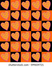 Heart Colorful Chess Pattern Background Stock Vector (Royalty Free ...