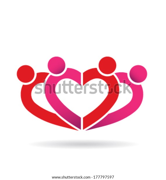 Heart Community Group People Stock Vector (Royalty Free) 177797597 ...