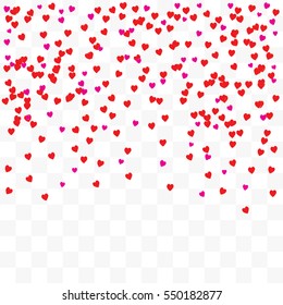 Heart Confetti Falling On Transparent Background Stock Vector (Royalty ...