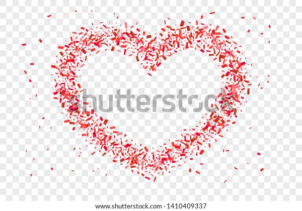 Heart Confetti Isolated White Transparent Background Stock Vector ...
