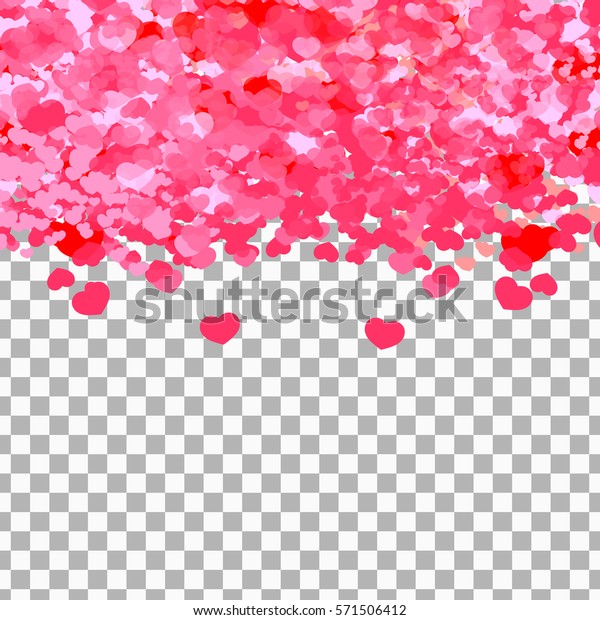 Heart Confetti On Transparent Background Valentines Stock Vector ...