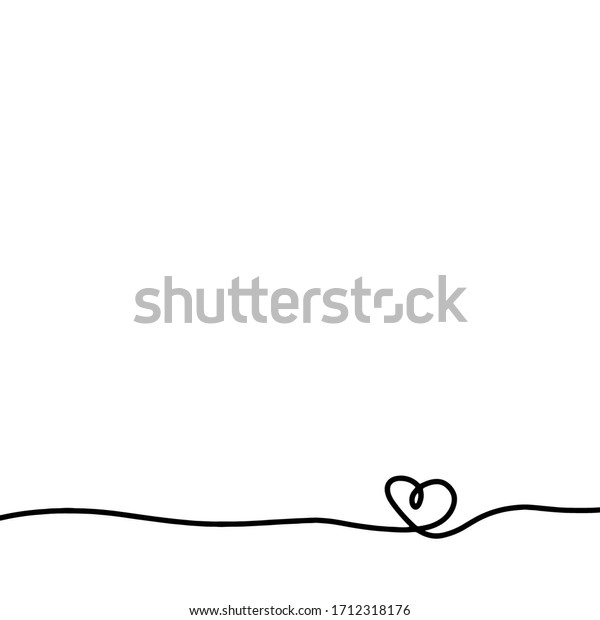 Heart Continuous Drawing Line Incessant Black Stock Vector (Royalty ...