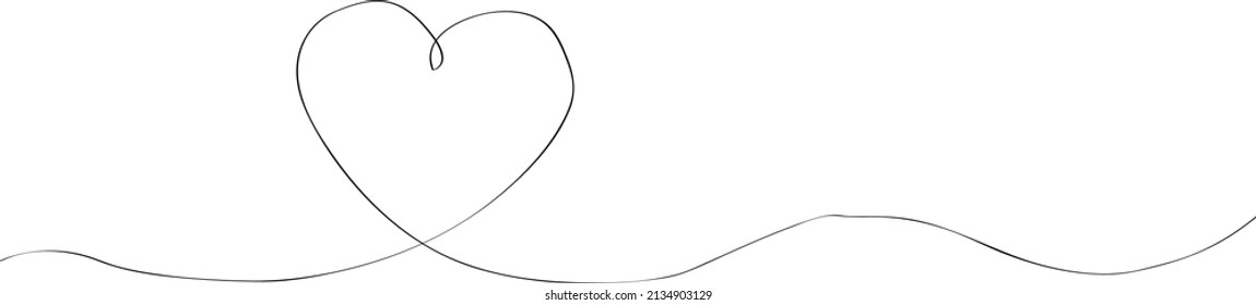 Heart Continuous Line Art Drawing Hand Stock Vector (Royalty Free ...