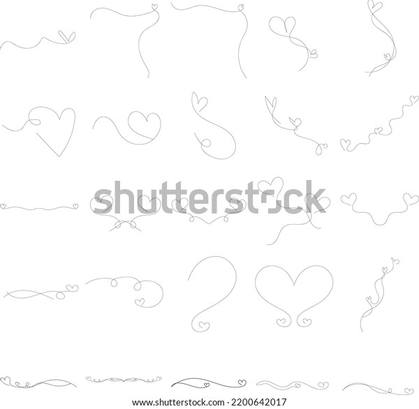 Heart Continuous Line Art Drawing Hand Stock Vector (Royalty Free ...