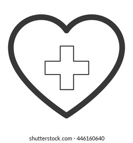 Heart Cross Icon Stock Vector (Royalty Free) 446160640 | Shutterstock