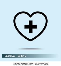 Hand Medical Heart Cross Symbol Silhouette: เวกเตอร์สต็อก (ปลอดค่า ...
