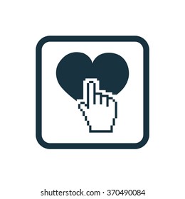 Heart Cursor Icon On White Background Stock Vector (Royalty Free ...