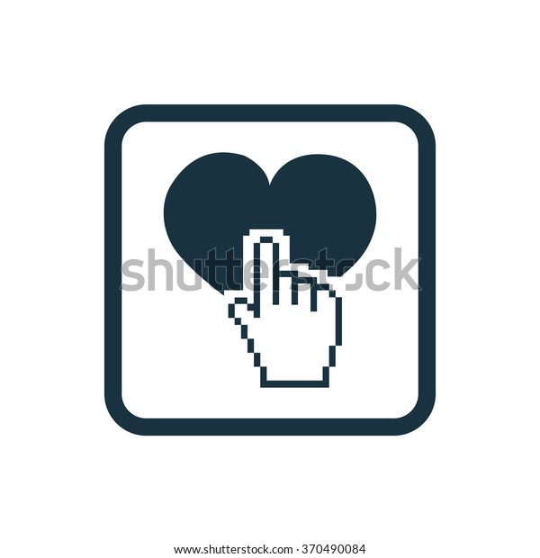 Heart Cursor Icon On White Background Stock Vector (Royalty Free ...