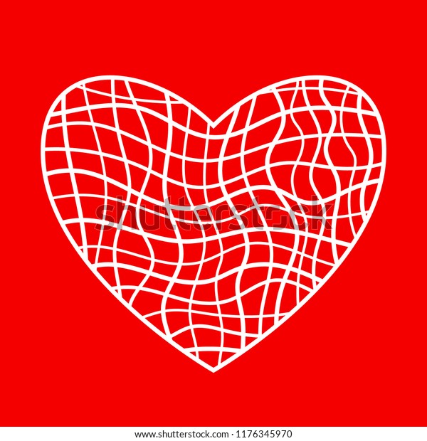 Heart Curved White Lines On Red Stock Vector (Royalty Free) 1176345970 ...
