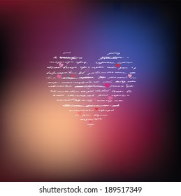 Heart Design Elements Love Handwriting Vector Stock Vector (Royalty ...