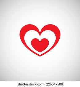 Heart Design Logo Red On White Stock Vector (Royalty Free) 226549588 ...