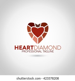 Heart Diamond Logo Stock Vector (Royalty Free) 423378208 | Shutterstock