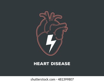 Heart Disease Logo Vector Icon Symbol Stock Vector (Royalty Free ...