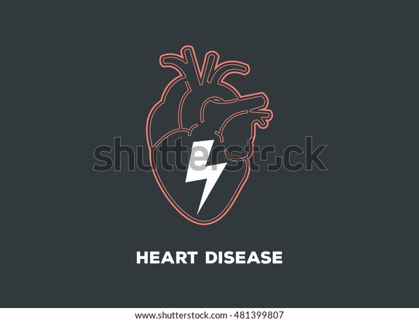 Heart Disease Logo Vector Icon Symbol Stock Vector (Royalty Free ...