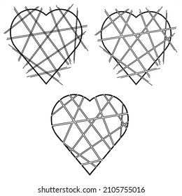 Heart Divided Into Sections Three Different Stock Vector (Royalty Free ...