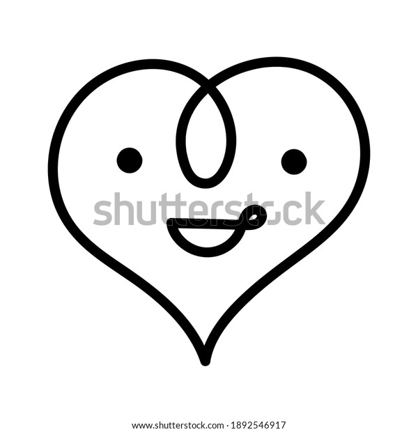 Heart Doodle Icon Smiley Heart Vector Stock Vector (Royalty Free ...