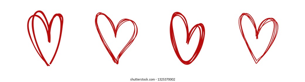Heart Doodle Set Stock Vector (Royalty Free) 1325370002 | Shutterstock