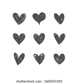 Heart Doodles Collection Set Hand Drawn Stock Vector (Royalty Free ...