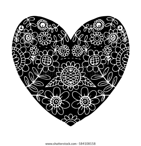 Heart Drawing Coloring Book Doodle Vector Stock Vector (Royalty Free ...