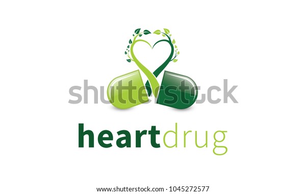 Heart Drug Logo Stock Vector (Royalty Free) 1045272577
