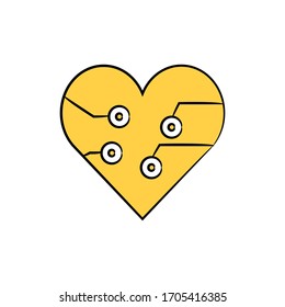 Heart Embed Electric Circuit Icon Stock Vector (Royalty Free ...