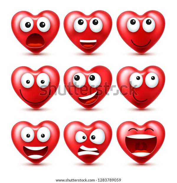 Heart Emoji Vector Set Valentines Day Stock Vector (Royalty Free ...