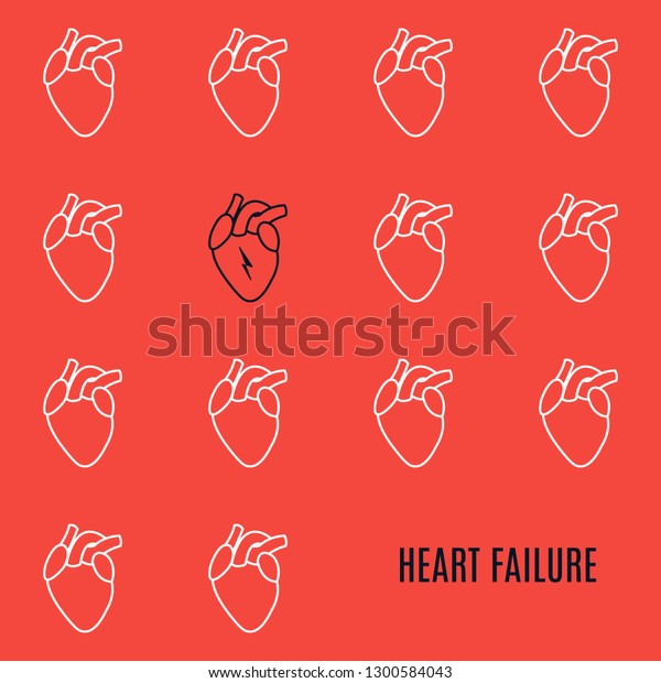 Heart Failure Awareness Poster Made Linear Stock Vector (Royalty Free ...