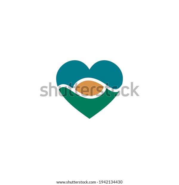 Heart Farm Abstract Logo Design Stock Vector (Royalty Free) 1942134430