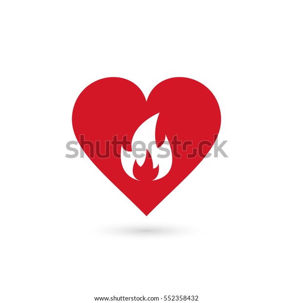 Heart Fire Symbol Vector Simple Isolated Stock Vector (Royalty Free ...