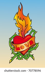 Heart Fire Thorn Stock Vector (Royalty Free) 70778596 | Shutterstock