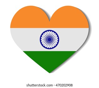 India Flag Heart Shape Isolated On Stock Illustration 95755816
