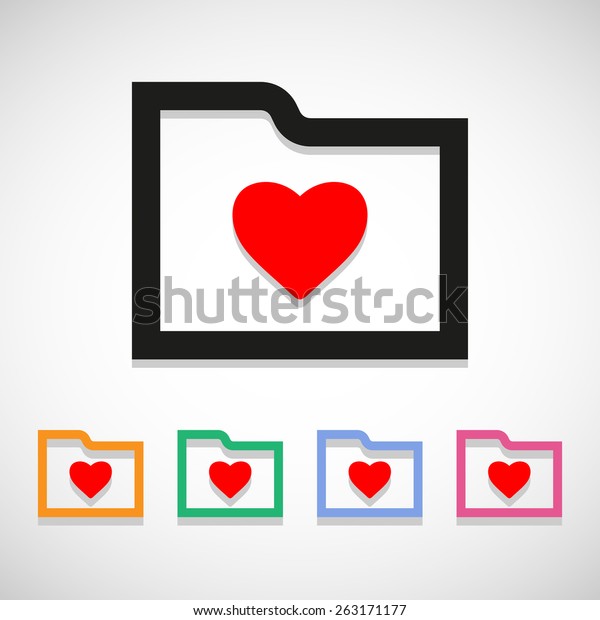 Heart Folder Icon Great Any Use Stock Vector (Royalty Free) 263171177 ...