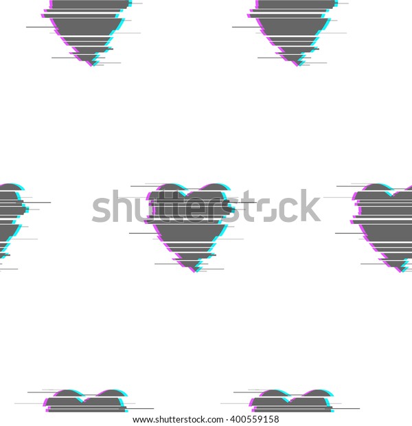 Heart Glitch Effect Vector Seamless Pattern Stock Vector (Royalty Free ...